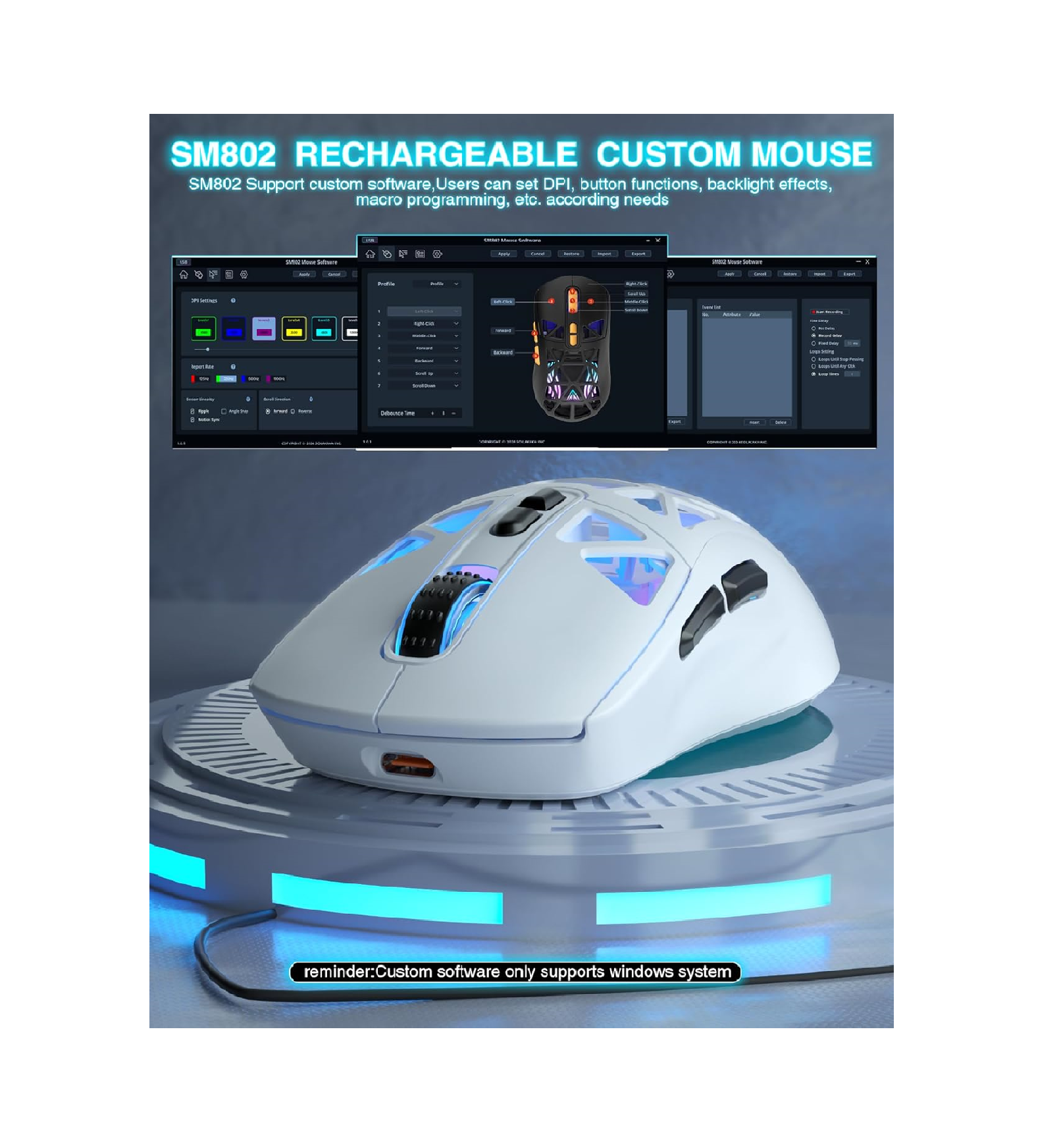 SOLAKAKA SM802 Wireless Gaming Mouse White - CS Net Games